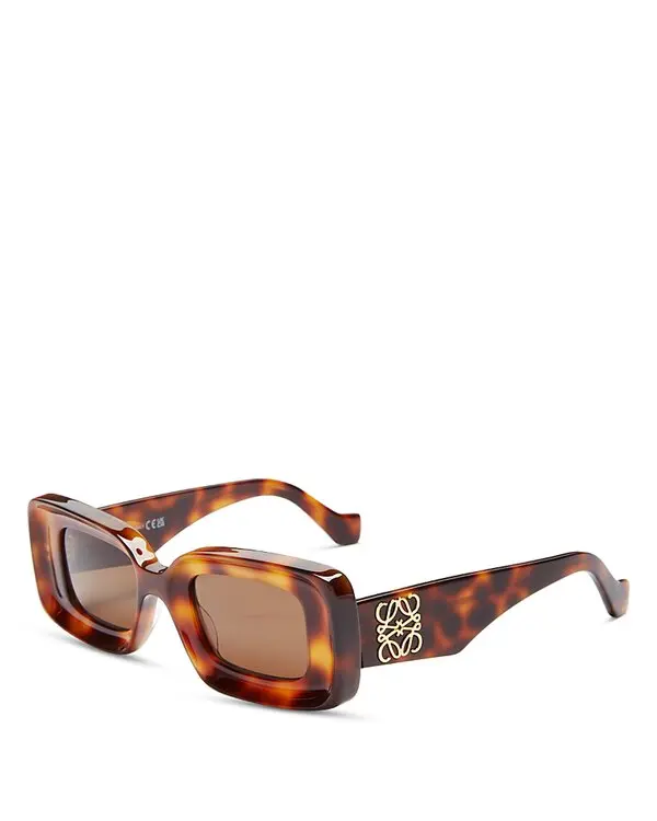 Loewe Chunky Anagram Rectangular Sunglasses, 46mm - Havana/brown