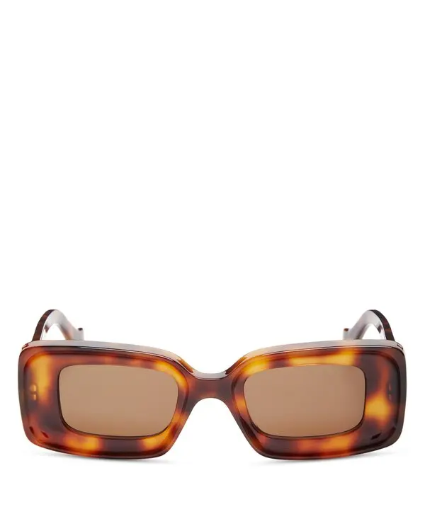 Loewe Chunky Anagram Rectangular Sunglasses, 46mm - Havana/brown