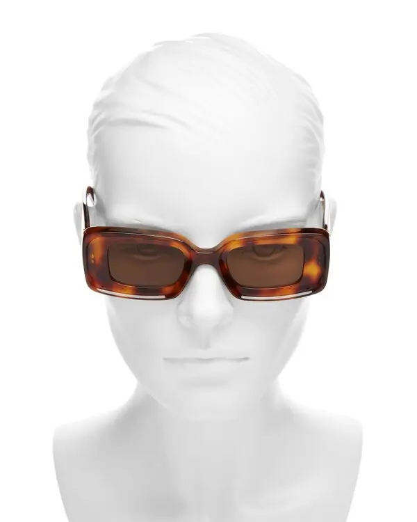 Loewe Chunky Anagram Rectangular Sunglasses, 46mm - Havana/brown