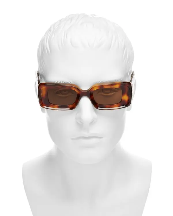 Loewe Chunky Anagram Rectangular Sunglasses, 46mm - Havana/brown