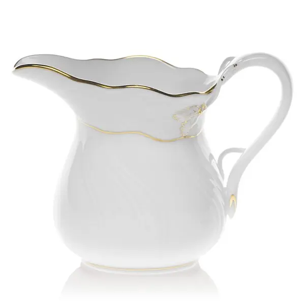 HEREND Golden Edge Creamer - White/gold