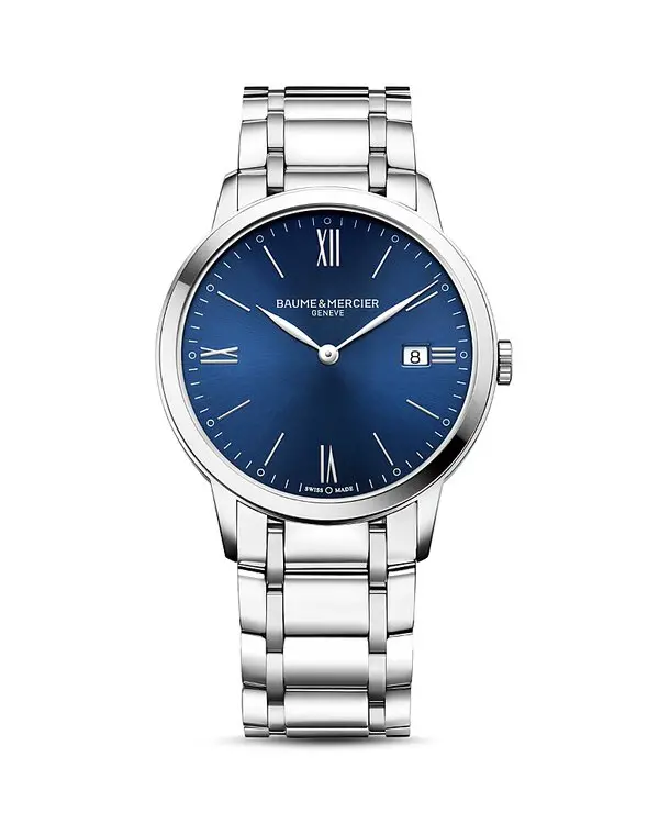 Baume & Mercier Classima Analog Watch, 42mm - Blue/silver