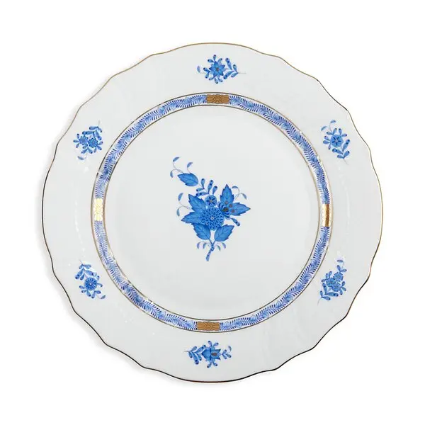 HEREND Chinese Bouquet Dinner Plate - Blue
