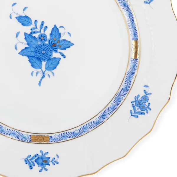 HEREND Chinese Bouquet Dinner Plate - Blue