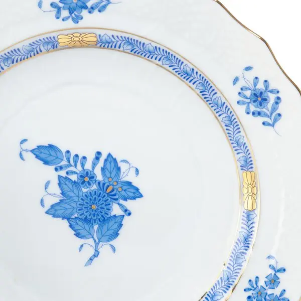 HEREND Chinese Bouquet Dinner Plate - Blue