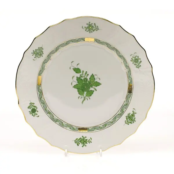 HEREND Chinese Bouquet Dinner Plate - Green