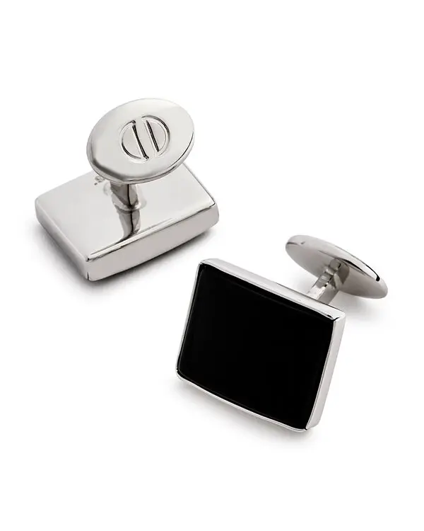 David Donahue Sterling & Onyx Cufflinks - Silver