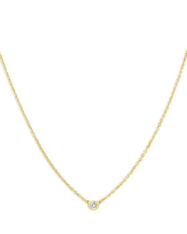 Bloomingdale'S 14k Yellow Diamond Solitaire Pendant Necklace - Gold