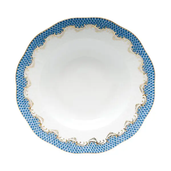 HEREND Fishscale Soup Plate - Blue