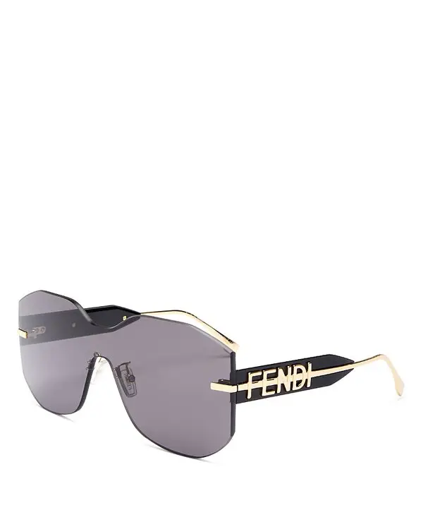 Fendi Fendigraphy Shield Sunglasses - Gold/gray