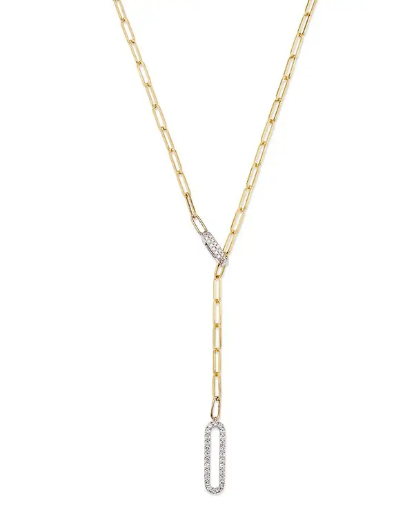 Bloomingdale'S Diamond Paperclip Lariat Necklace - Yellow/white