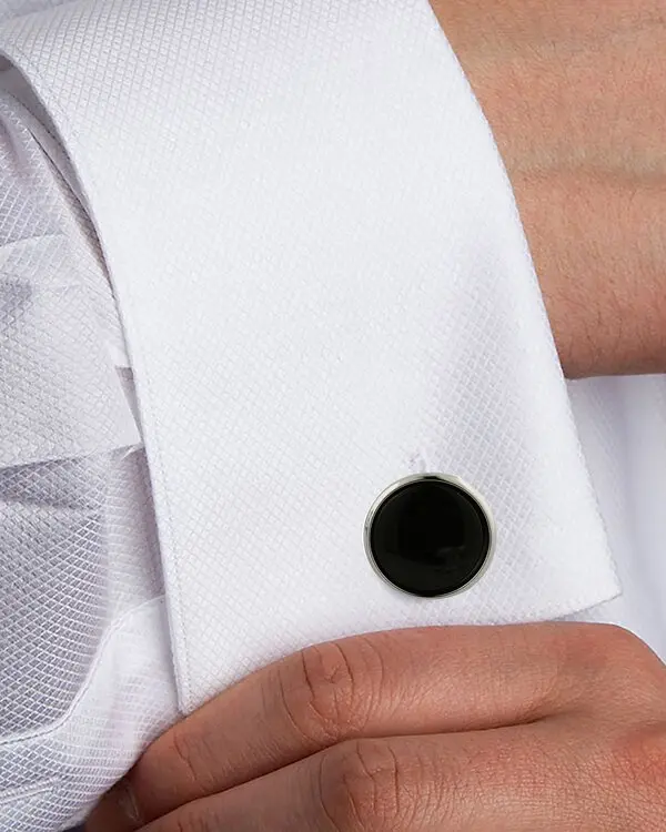 David Donahue Onyx Stud & Cufflinks Set - Black/silver
