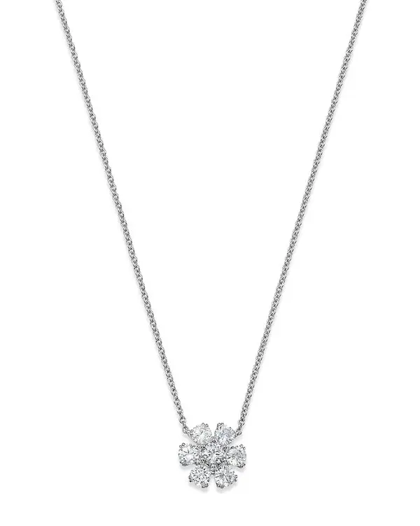 Bloomingdale'S Certified Diamond Flower Pendant Necklace, 0.75 Tcw - White