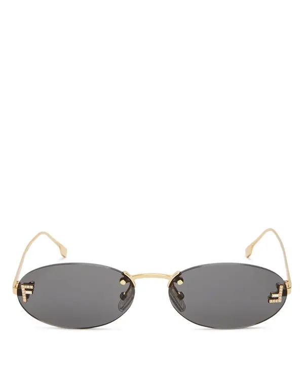 Fendi Rimless Round Sunglasses - Sengld/smk