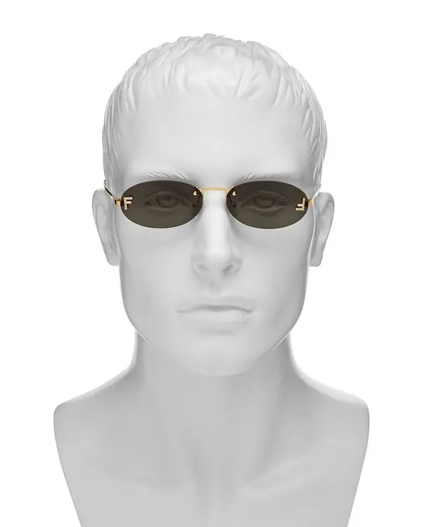 Fendi Rimless Round Sunglasses - Sengld/smk