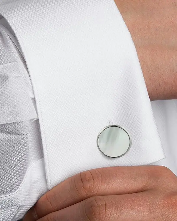 David Donahue Mother Of Pearl Inlay Stud & Cufflink Set