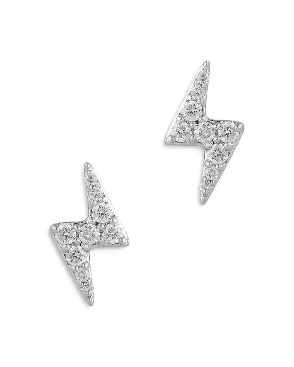 Bloomingdale'S Diamond Lightning Bolt Stud Earrings - White