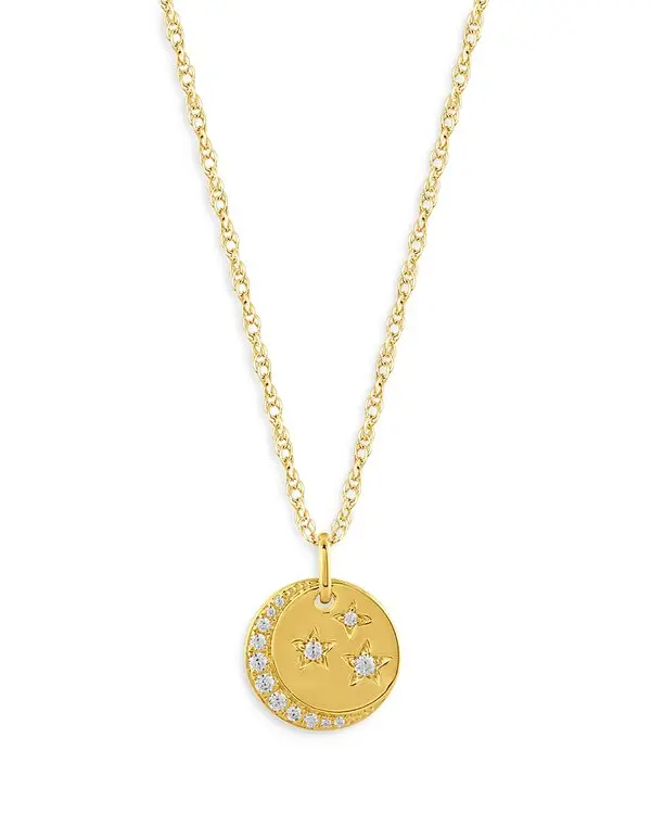 Bloomingdale'S Diamond Celestial Disc Pendant Necklace - Gold