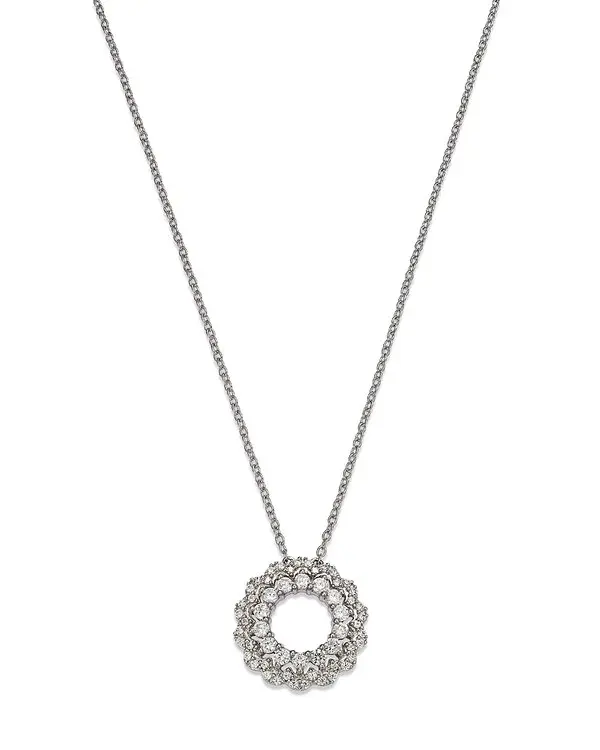Bloomingdale'S 0.75 Tcw Diamond Double Circle Pendant Necklace - White
