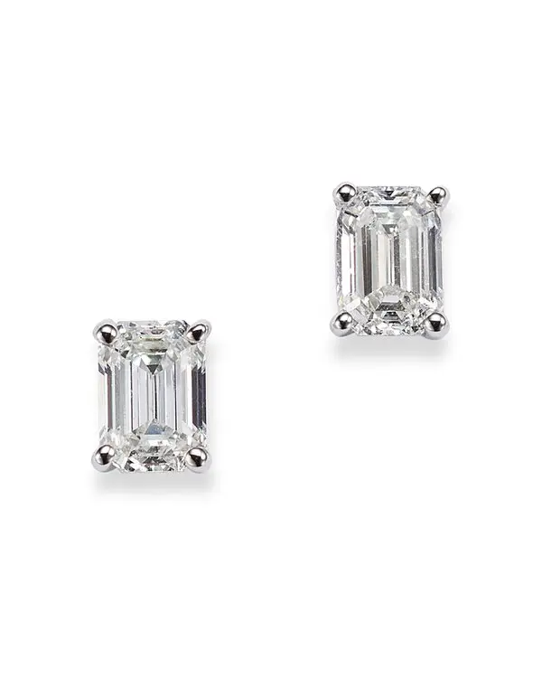 Bloomingdale'S Diamond Emerald-cut Stud Earrings, 0.50 Tcw - White
