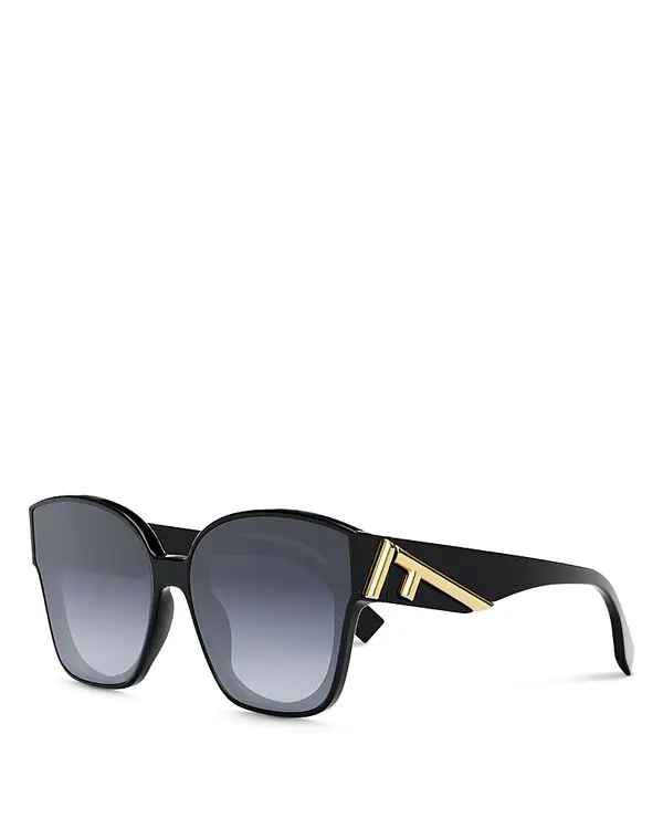 Fendi First Square Sunglasses, 63mm - Black/blue Gradient