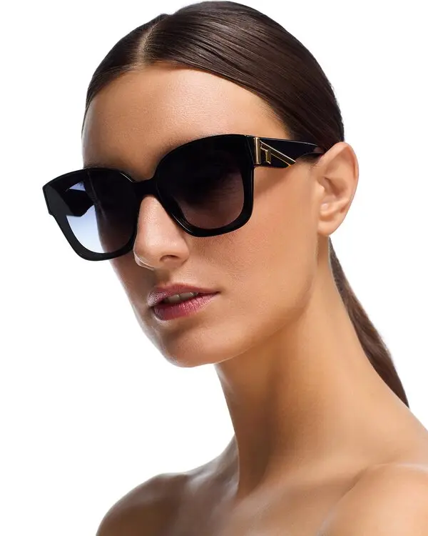 Fendi First Square Sunglasses, 63mm - Black/blue Gradient