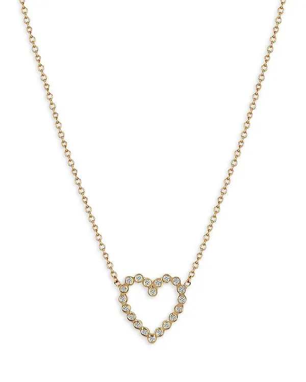Zoe Chicco 14k Yellow Diamond Heart Pendant Necklace - Gold