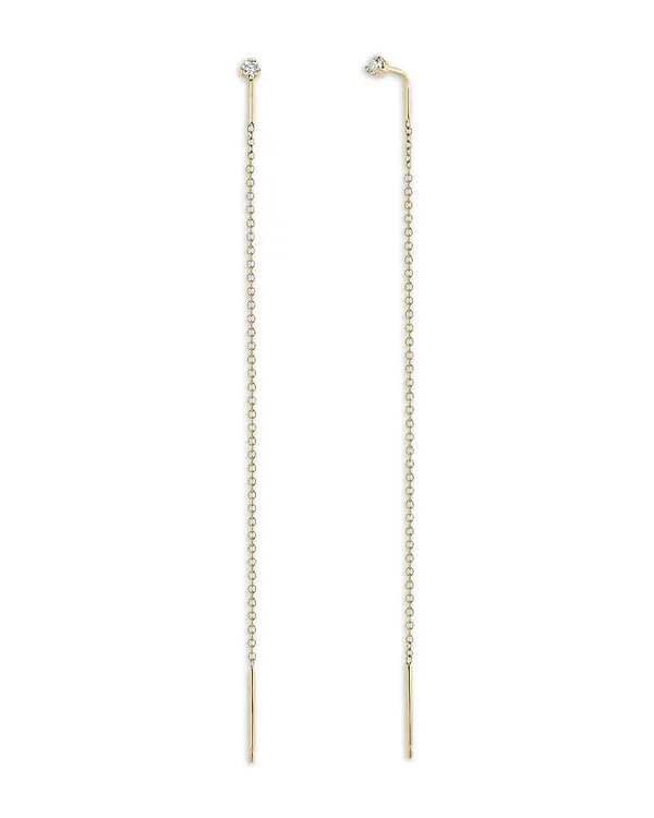 Zoe Chicco 14k Yellow Diamond Threader Earrings - Gold