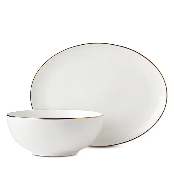 LENOX Trianna 2-piece Platter And Serving Bowl Set - White