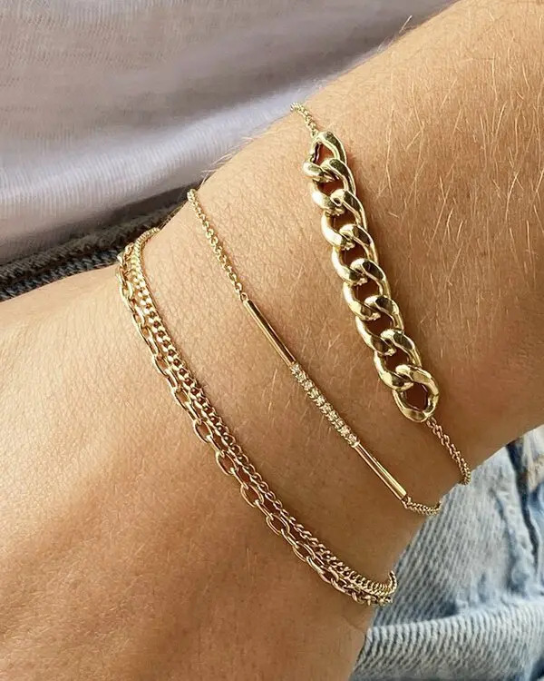 Zoe Chicco 14k Yellow Double-chain Bracelet