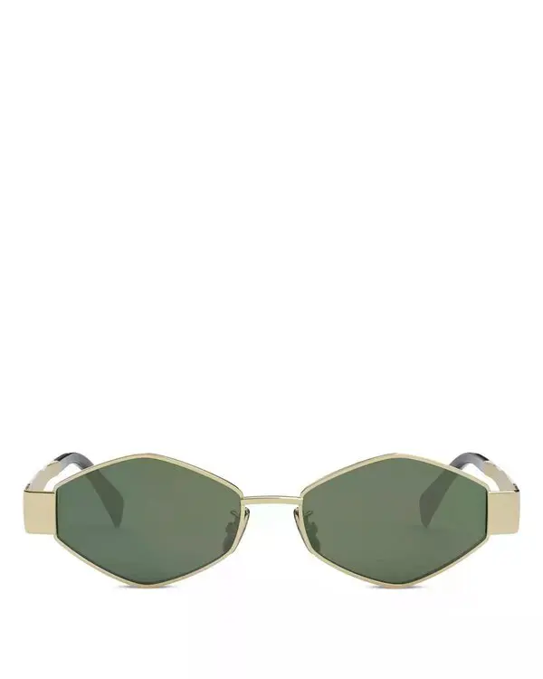 Celine Metal Triomphe Geometric Sunglasses - Gold/green Solid