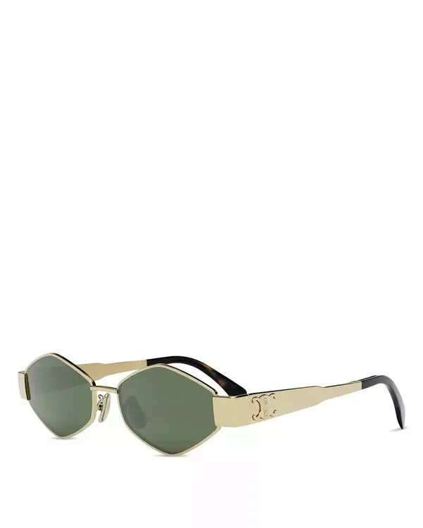Celine Metal Triomphe Geometric Sunglasses - Gold/green Solid
