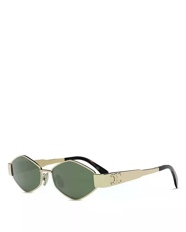 Celine Metal Triomphe Geometric Sunglasses - Gold/green Solid