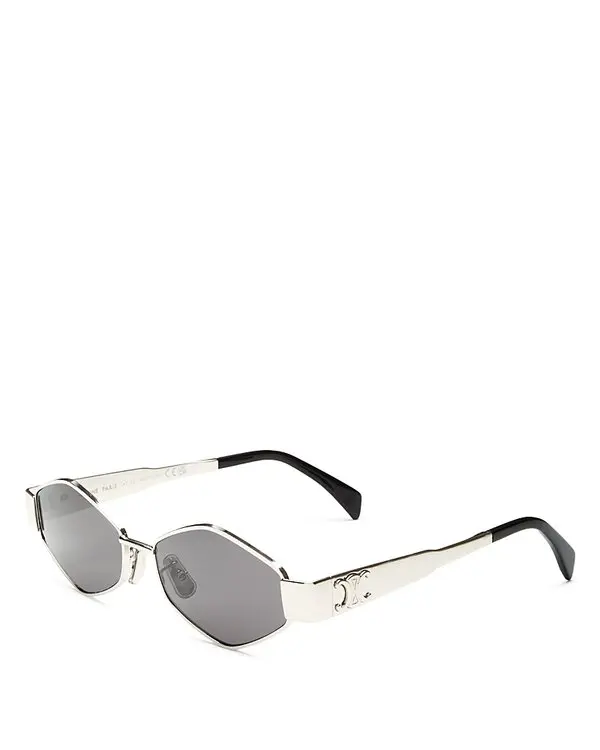 Celine Metal Triomphe Geometric Sunglasses - Silver/gray Solid