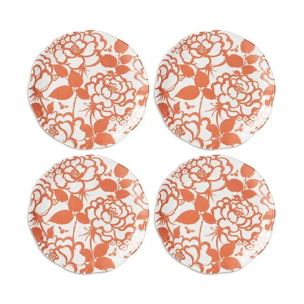 LENOX Butterfly Meadow Cottage Accent Plates, Set Of 4 - White/saffron
