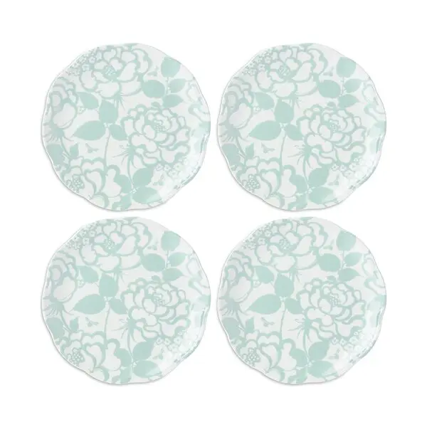 LENOX Butterfly Meadow Cottage Accent Plates, Set Of 4 - White/sage