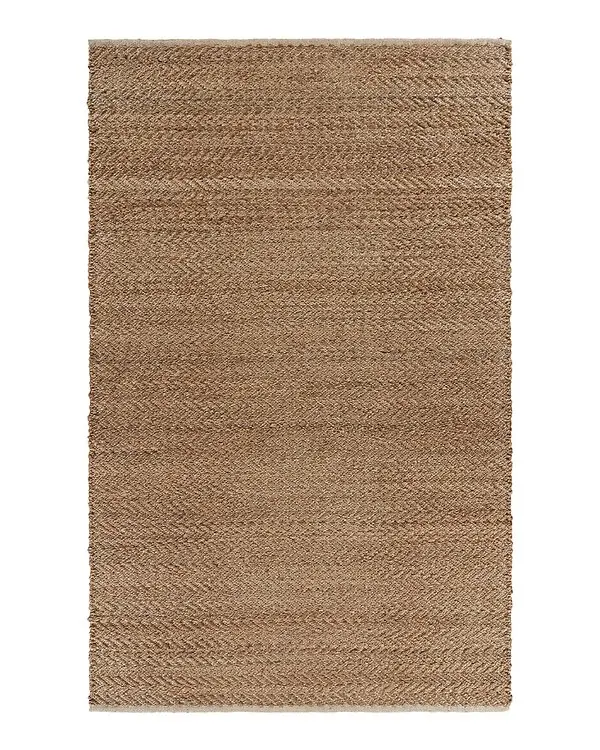 LR HOME Origin Natural Jute With Detailed Chevron Threading Area Rug, 5' X 7'9 - Ivory