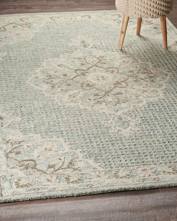 LR HOME Imperial Lagoon Medallion Area Rug, 60 X 93