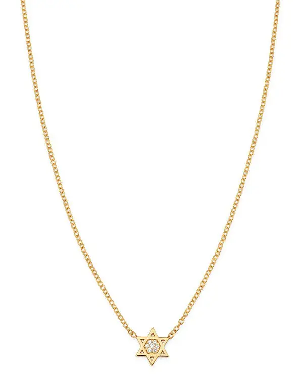 Zoe Chicco 14k Yellow Gold & Diamond Star Of David Necklace - White/gold