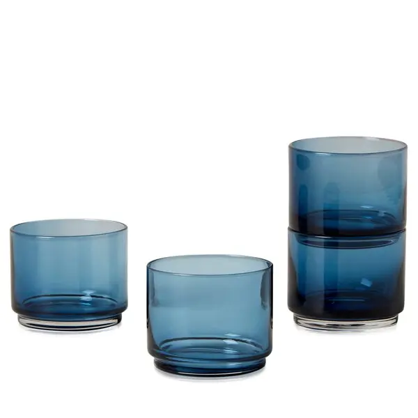 LENOX Tuscany Classics Stackable Short Glasses, Set Of 4 - Blue