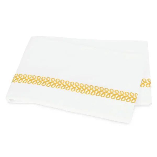 MATOUK Astor Braid Flat Sheet, Full/queen - Lemon