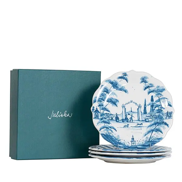 JULISKA Country Estate Party Plates Set/4 - Delft Blue