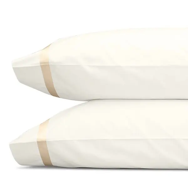 MATOUK Lowell King Pillowcase, Pair - Ivory/champagne
