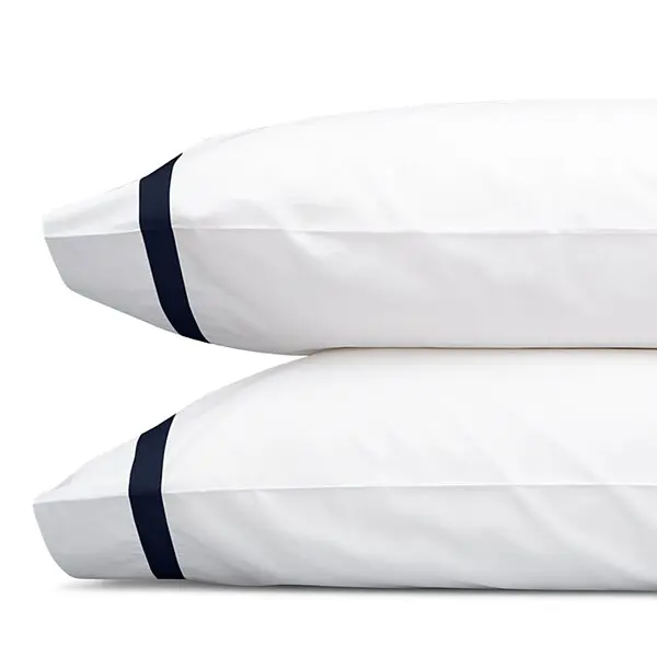 MATOUK Lowell Standard Pillowcase, Pair - Navy Blue