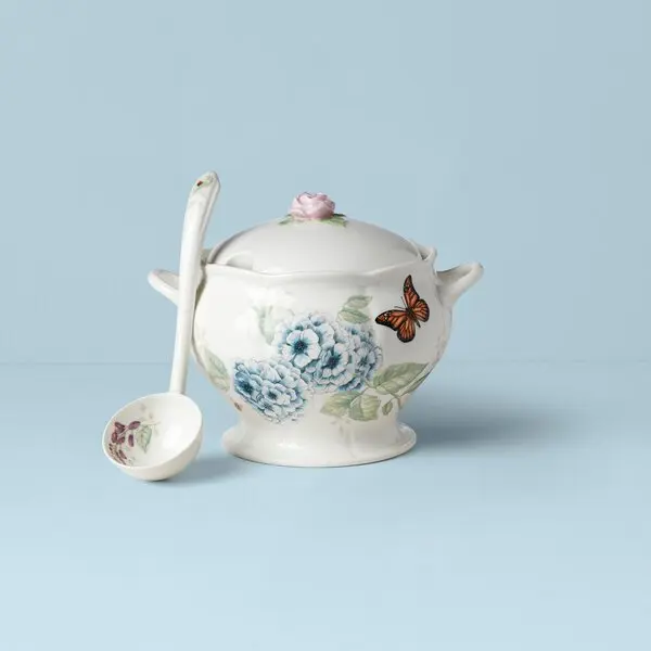 LENOX Butterfly Meadow 2 Piece Tureen & Ladle Set