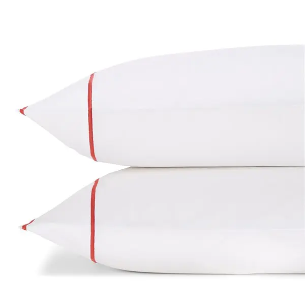 MATOUK Ansonia Percale Standard Pillowcase, Pair - Red