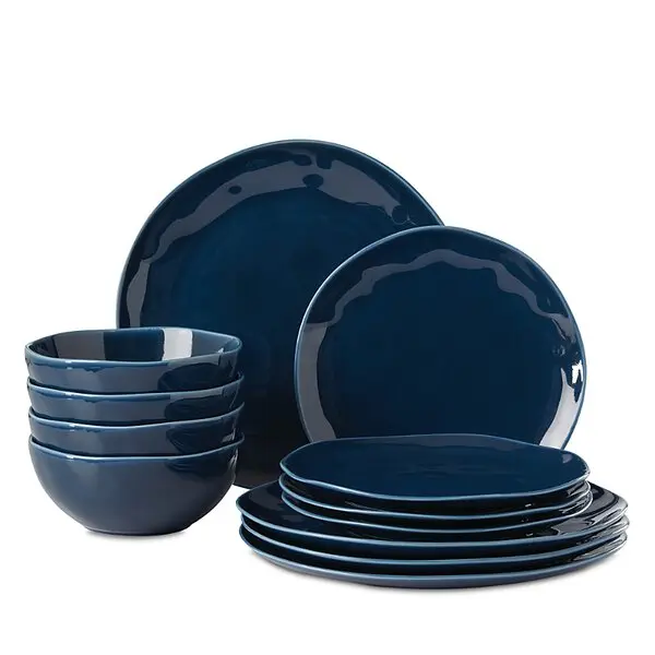 LENOX Bay Colors 12-piece Dinnerware Set - Blue