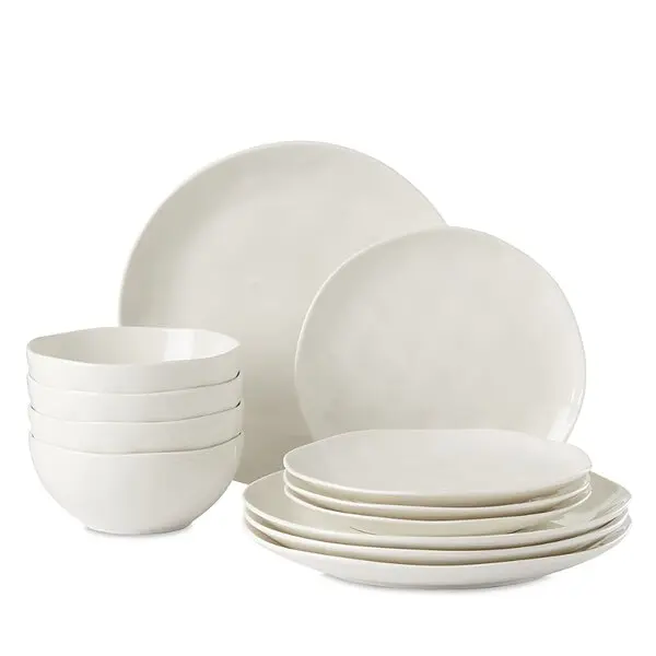 LENOX Bay Colors 12-piece Dinnerware Set - White
