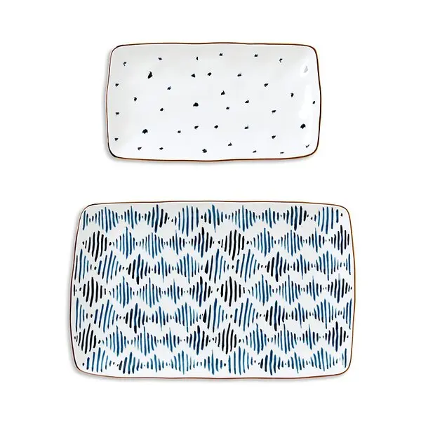 LENOX Bay 2 Piece Nesting Platter Set - Blue