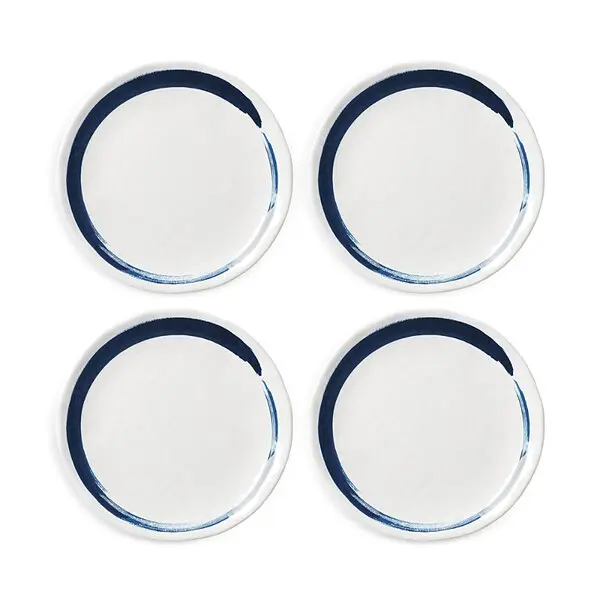 LENOX Lennox Blue Bay Melamine Dinner Plates, Set Of 4 - White/blue